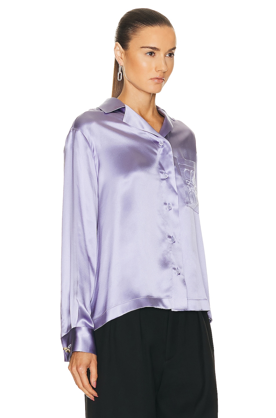 Loewe Anagram Pyjama Blouse in Lila | FWRD