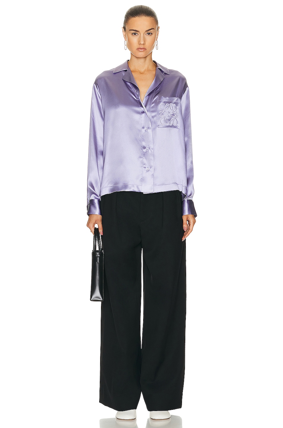 Loewe Anagram Pyjama Blouse in Lila | FWRD