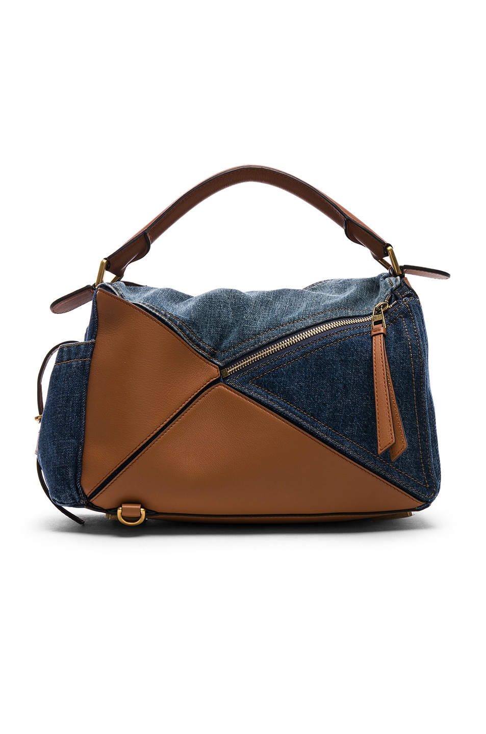 Loewe Puzzle Pockets Bag in Multi-Tone Denim & Tan in Multitone Denim ...