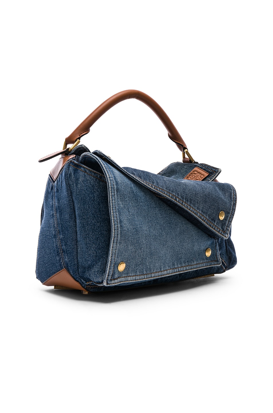 Loewe Puzzle Pockets Bag in Multi-Tone Denim & Tan in Multitone Denim ...