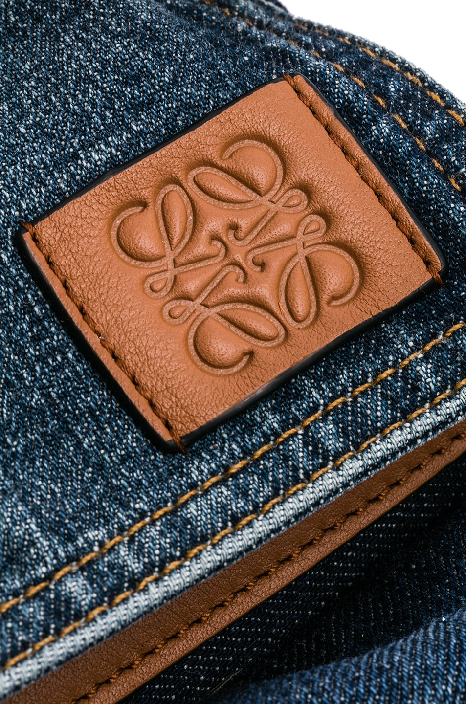 Loewe Puzzle Pockets Bag in Multi-Tone Denim & Tan in Multitone Denim ...