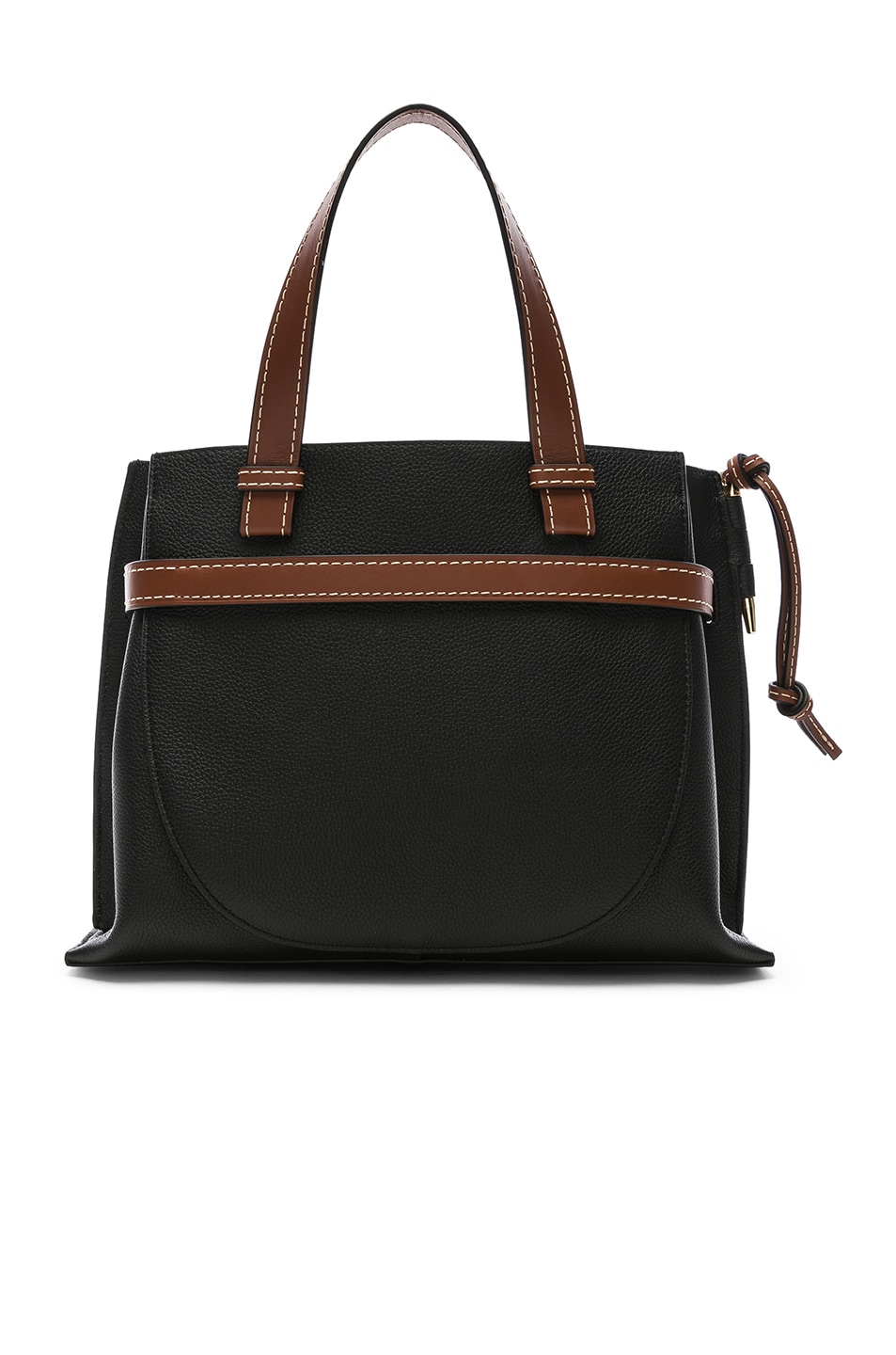 Loewe Gate Top Handle Small Bag in Black & Pecan | FWRD