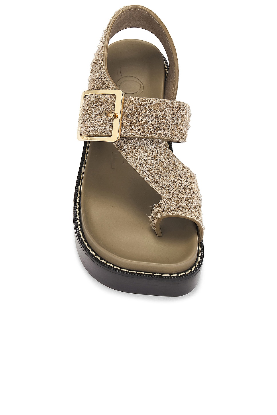 Loewe Ease Heel Sandal in Khaki Green | FWRD