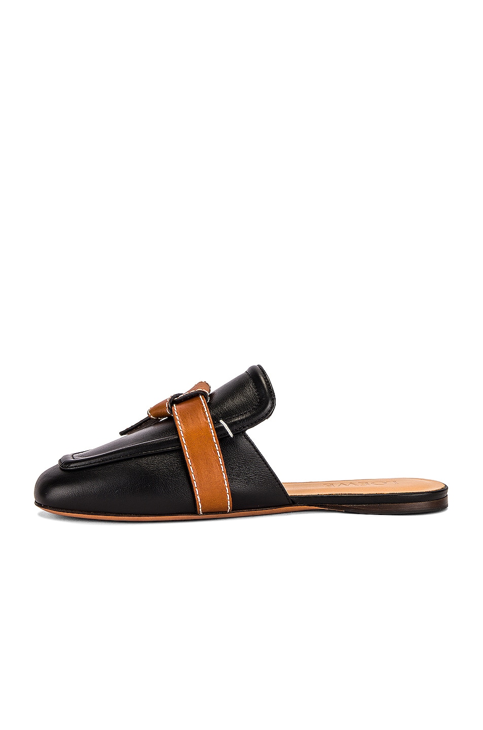 Loewe Gate Flat Mule in Black & Tan | FWRD