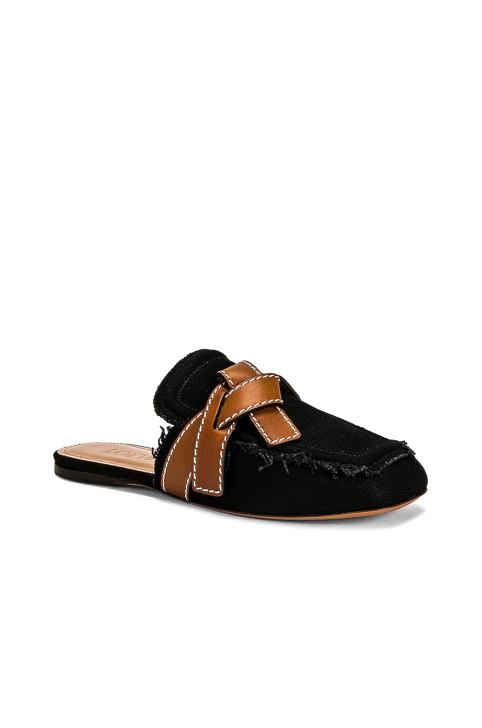 Loewe Denim Gate Mule in Black | FWRD