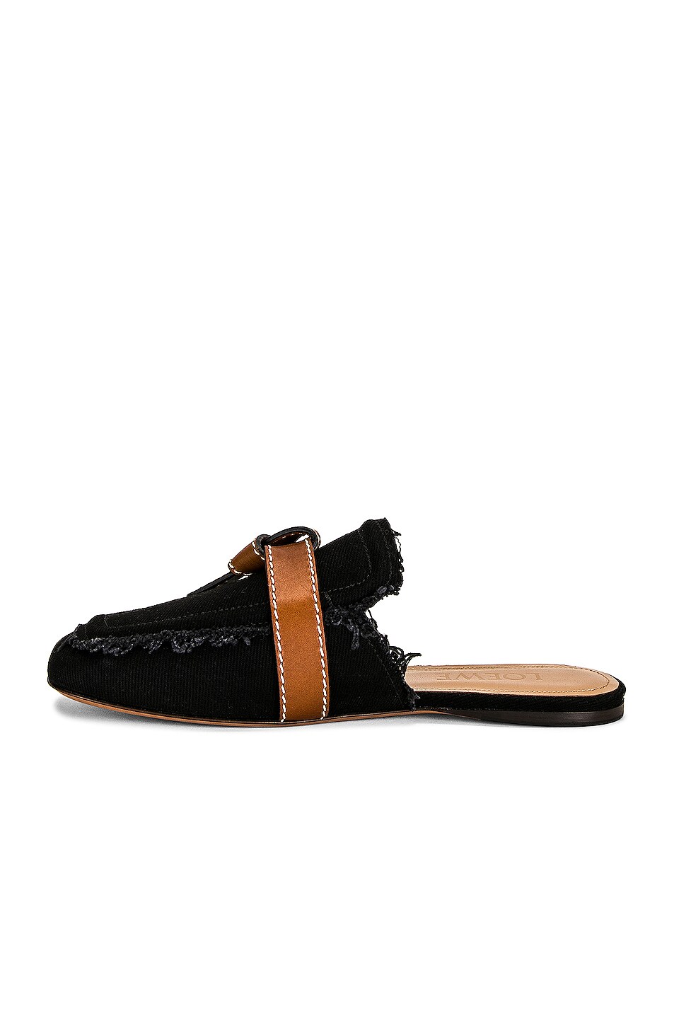 Loewe Denim Gate Mule in Black | FWRD