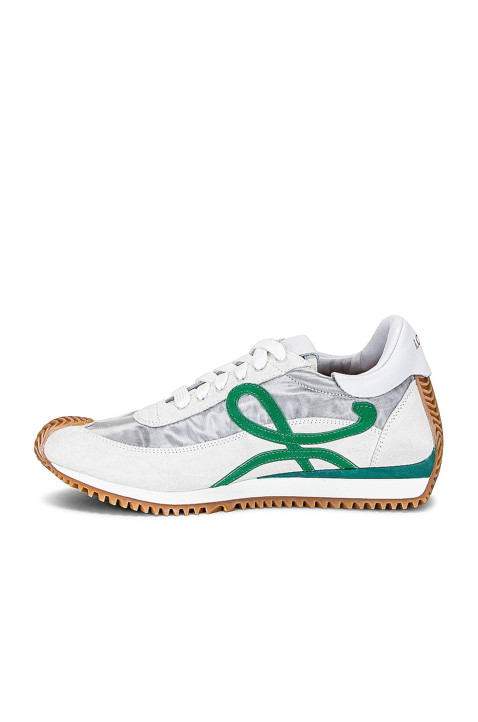 Loewe Flow Runner Sneaker in Silver, White, & Green | FWRD