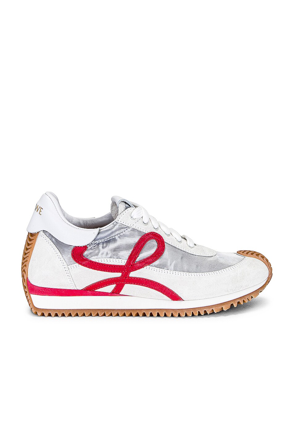 Loewe Flow Runner Sneaker in Silver, White, & Red | FWRD