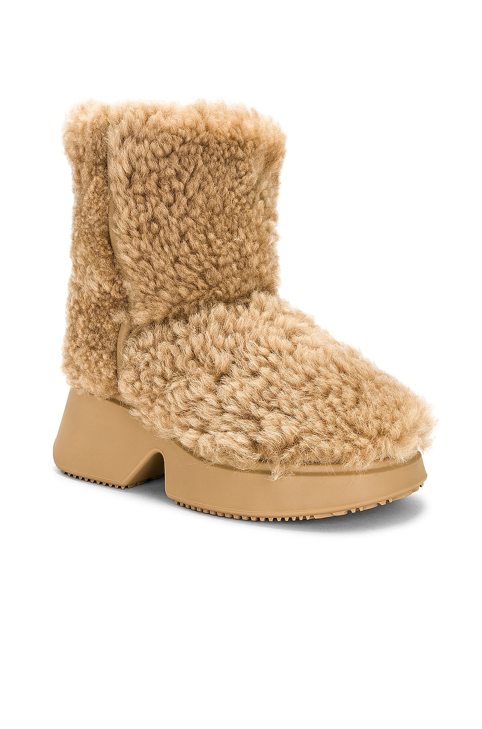 Loewe Shearling Wedge Boot in Warm Desert | FWRD