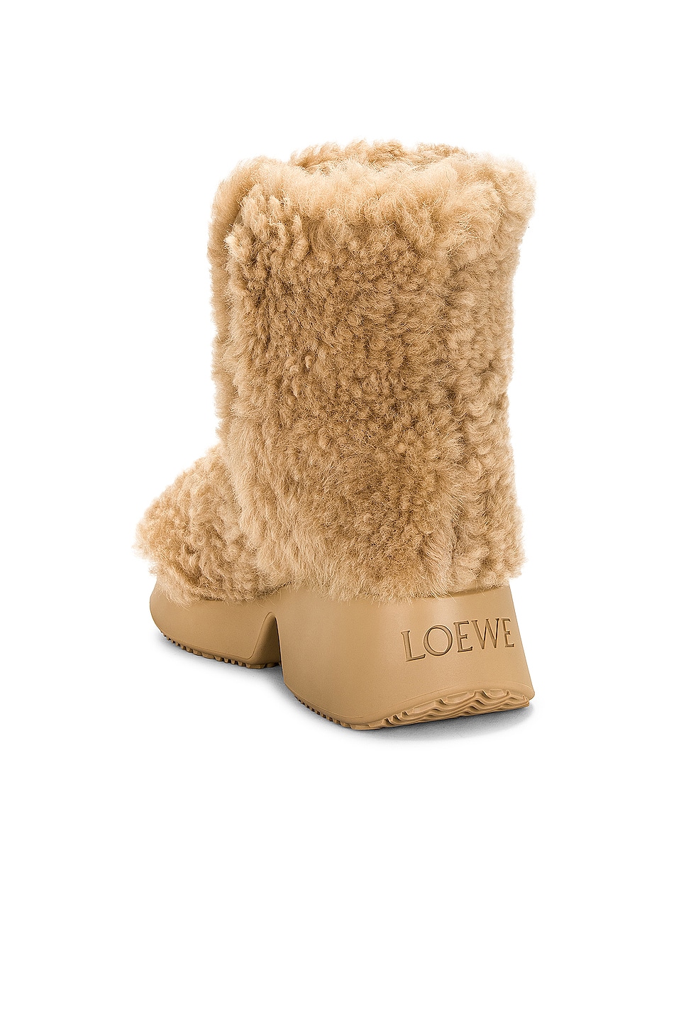 Loewe Shearling Wedge Boot in Warm Desert | FWRD