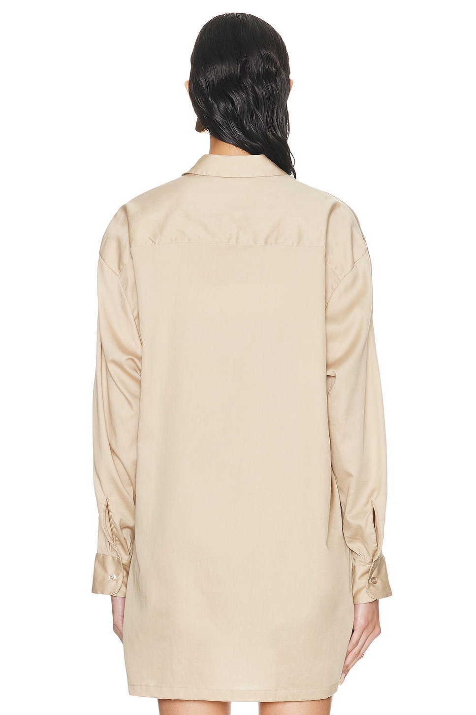 LESET Yoko Oversized Button Down Shirt in Ecru | FWRD