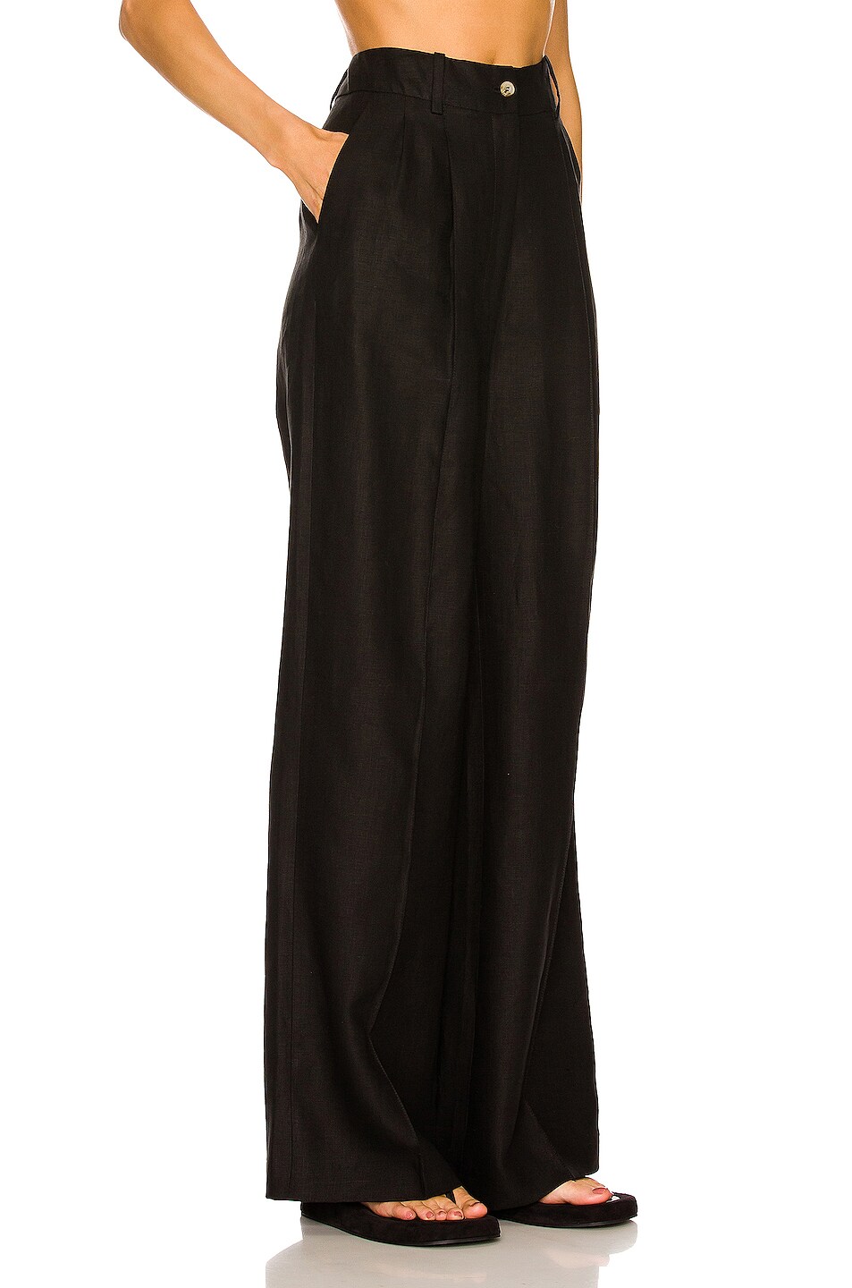 Loulou Studio Baiyan Pant in Black | FWRD