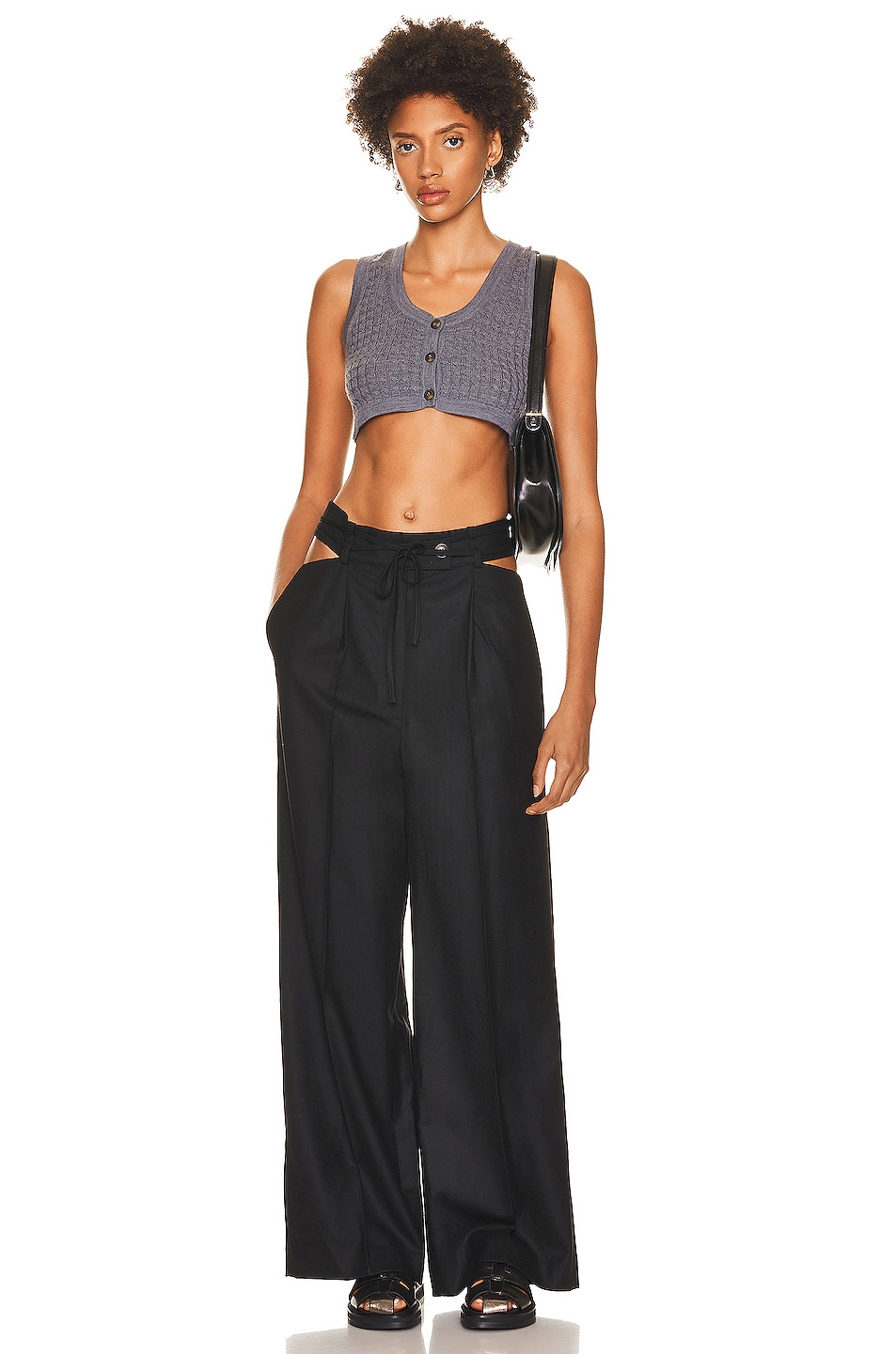 Loulou de Saison Joli Cut Out Pant in Black | FWRD