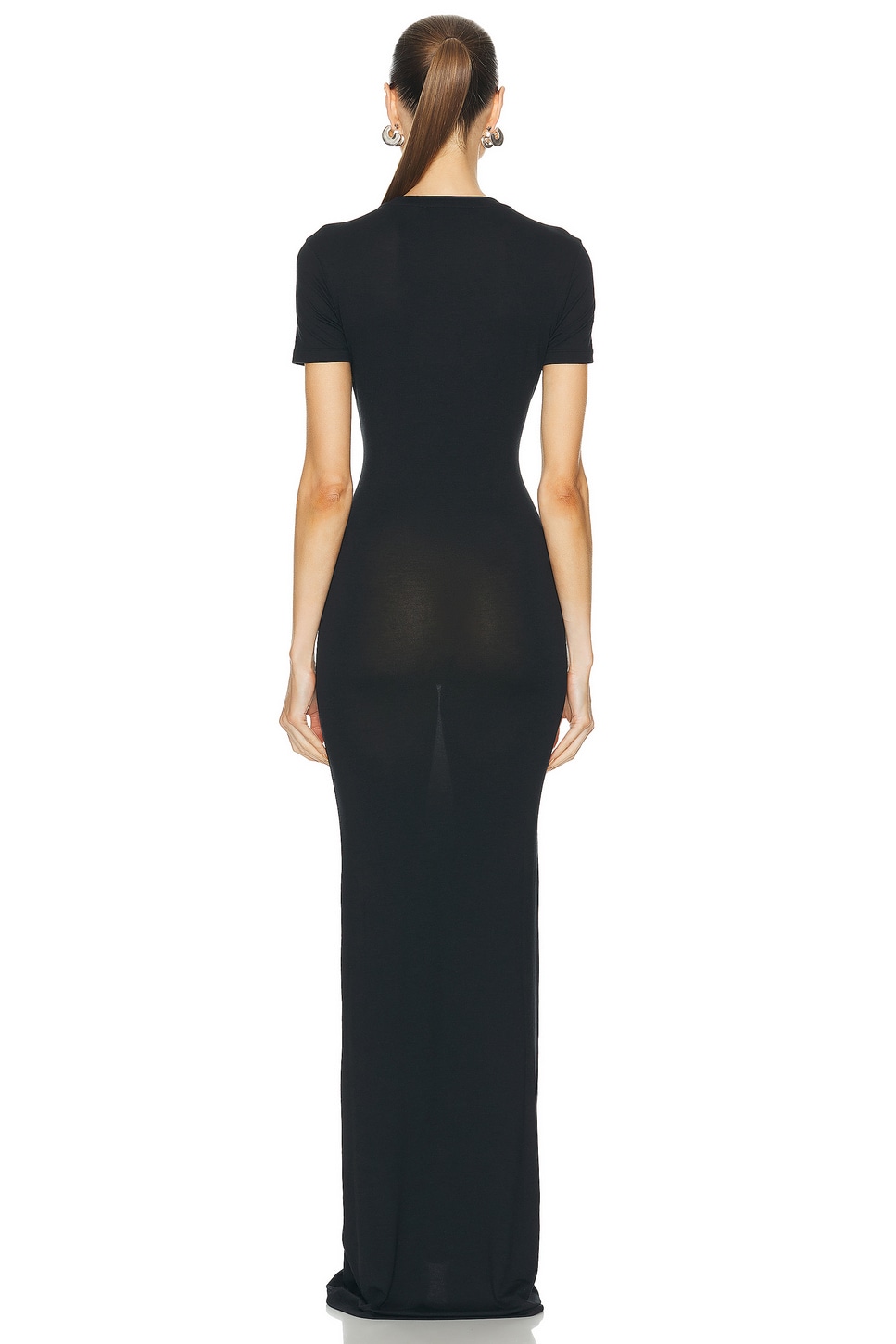 Ludovic de Saint Sernin Long Simple Short Sleeve Dress in Black | FWRD