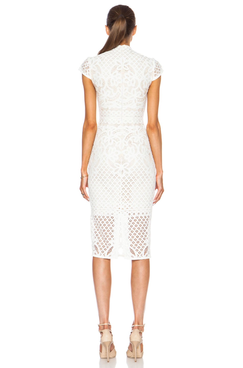 Lover Libra Midi Nylon-Blend Dress in Ivory | FWRD