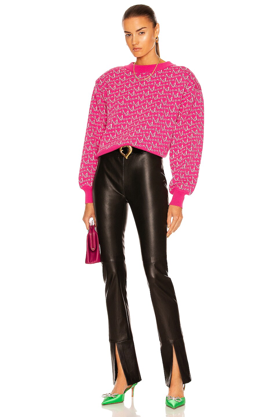 Magda Butrym Logo Sweater in Pink | FWRD