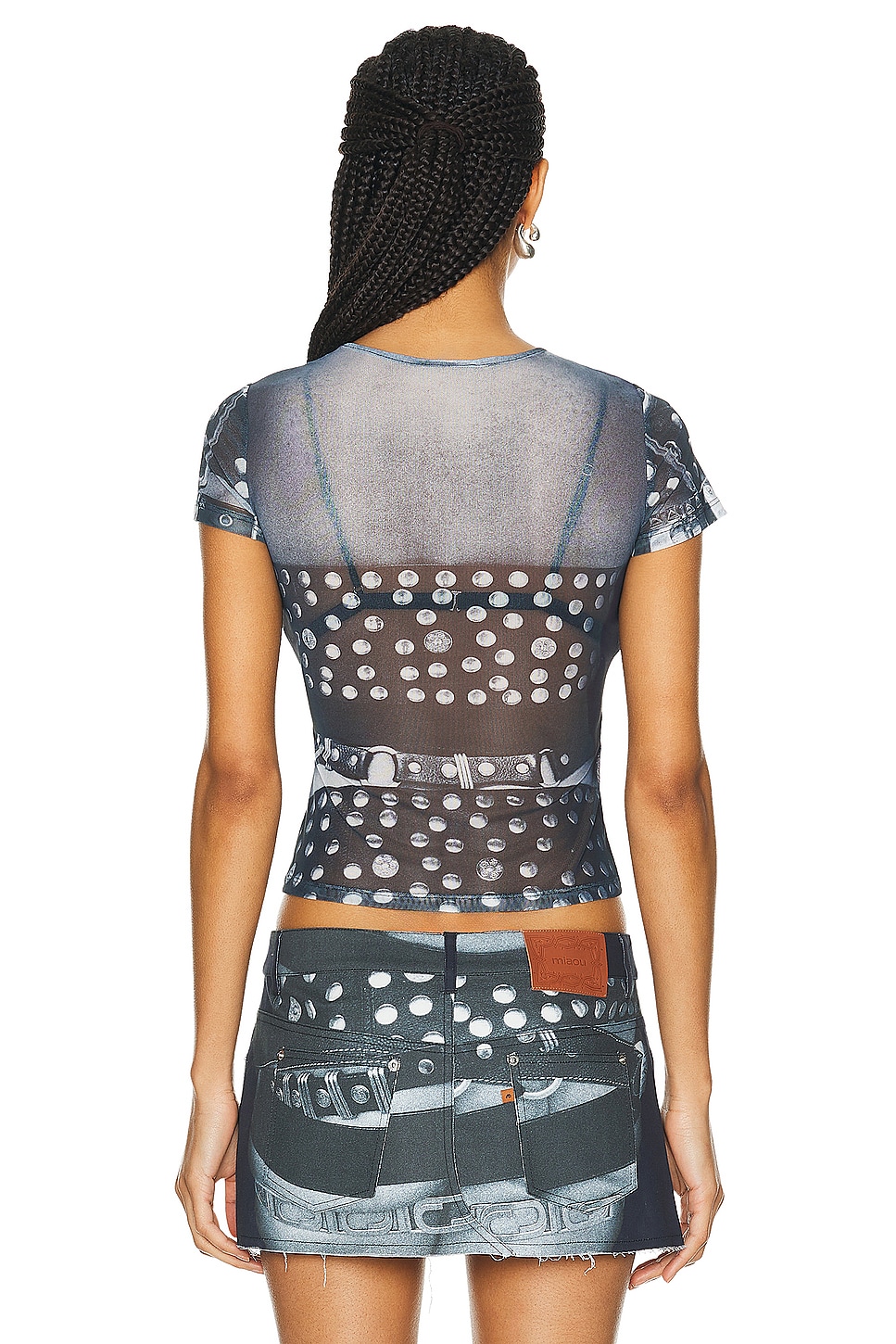 Miaou Mini Tee in Belt Print | FWRD