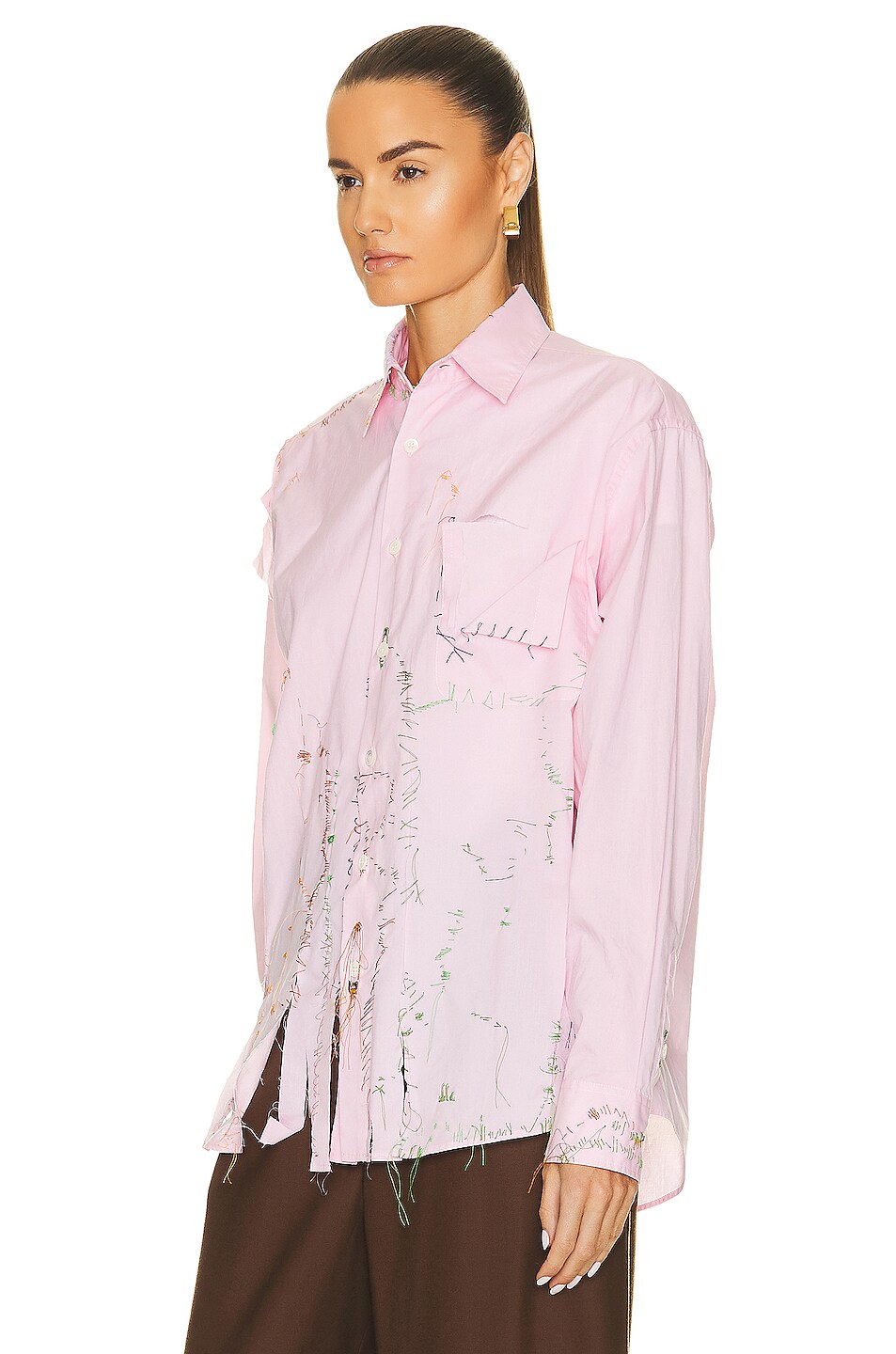 Marni Organic Yarn Dyed Top in Light Pink | FWRD