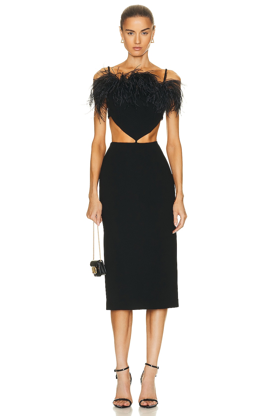 MACH & MACH Black Heart Midi Dress in Black | FWRD