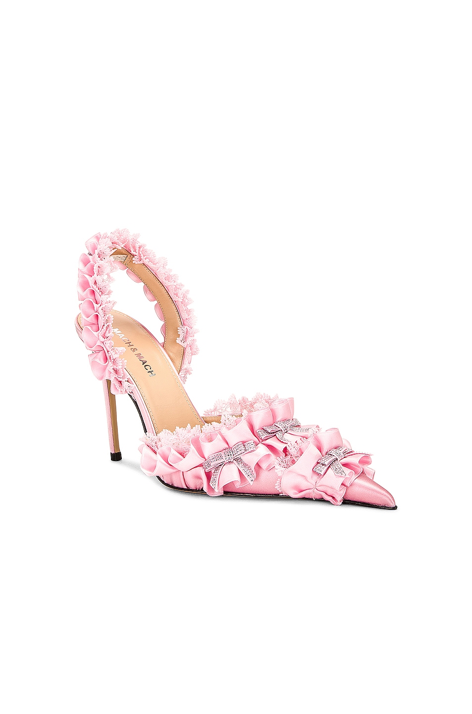 MACH & MACH Beauty Of Antoinette Satin Slingback Pump in Pink | FWRD