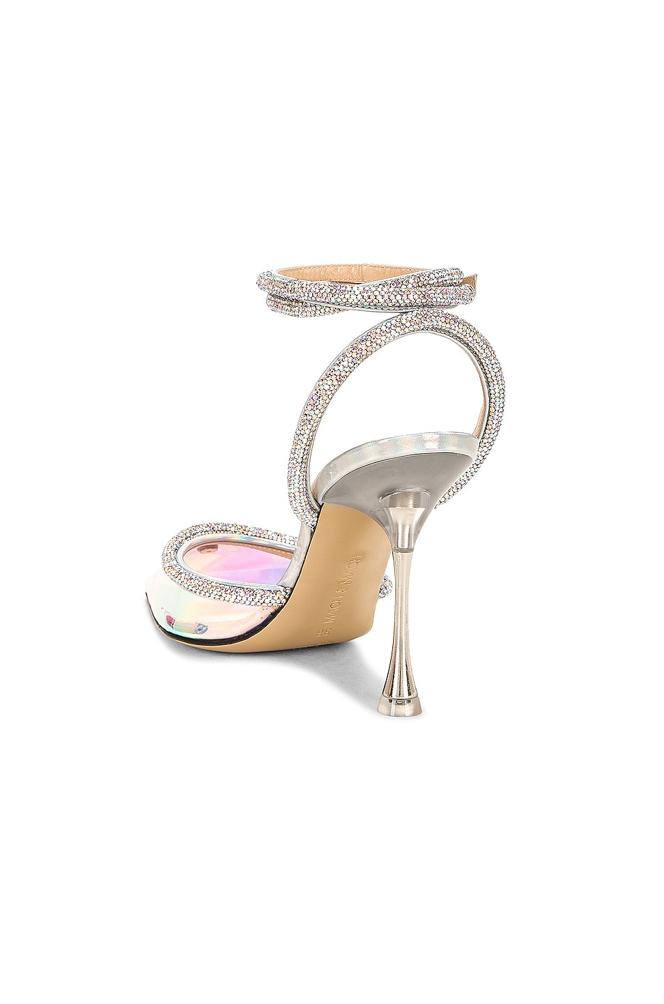 MACH & MACH Crystal Heart Embellished High Heel in Iridescent | FWRD