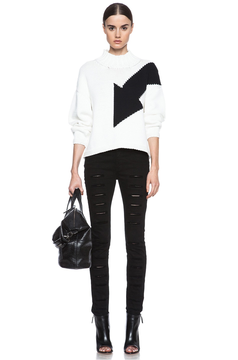 McQ Alexander McQueen Big Arrow Knit Jumper in Lily White | FWRD