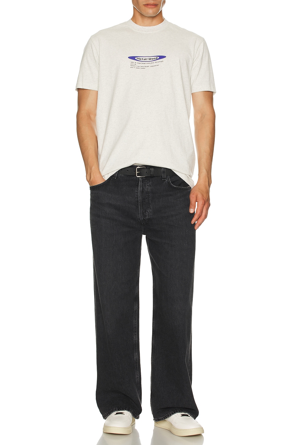 Metalwood Studio Hello World T-Shirt in Heather Grey | FWRD