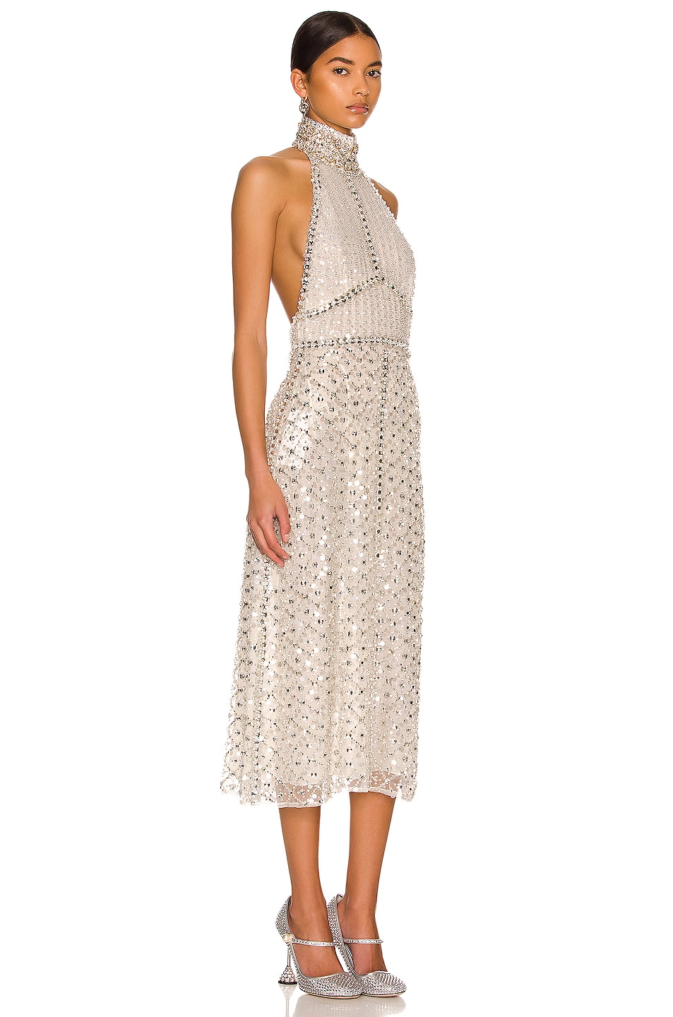 Miu Miu Halter Embellished Dress in Bianco | FWRD