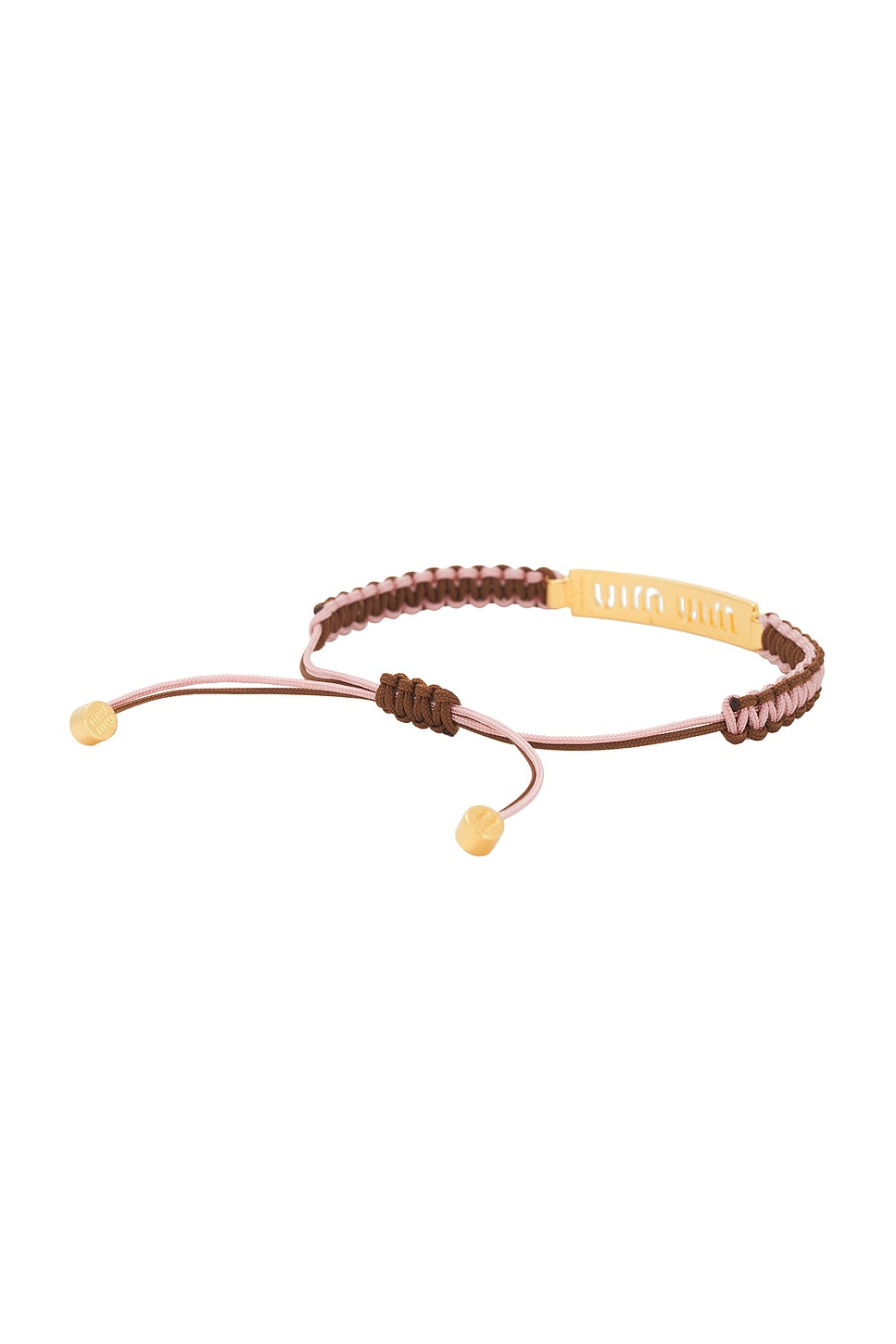 Miu Miu Logo Scooby Bracelet in Oro, Rosa, & Marrone | FWRD