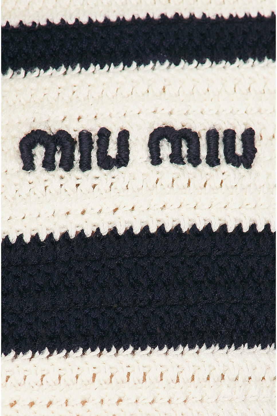 Miu Miu Cotton Crochet Polo in Bianco & Blu | FWRD