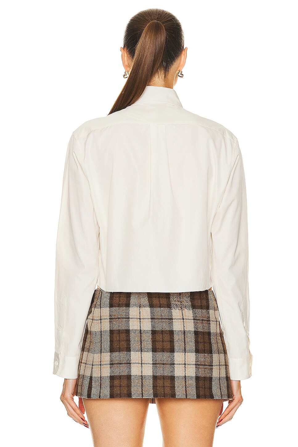 Miu Miu Popline Top in Avorio | FWRD