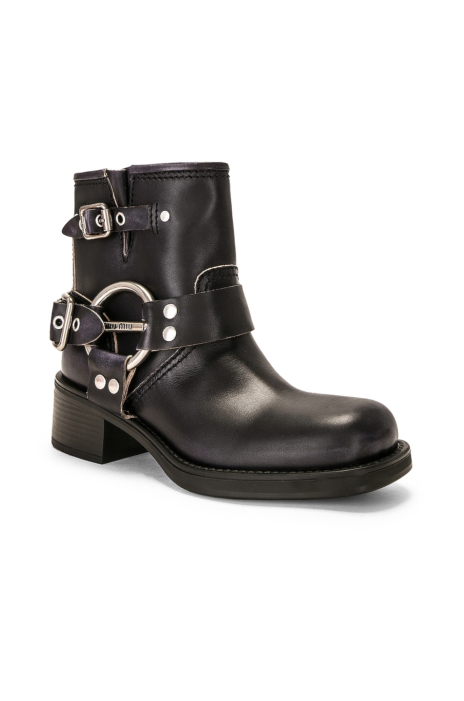 Miu Miu Strap Boot in Nero | FWRD