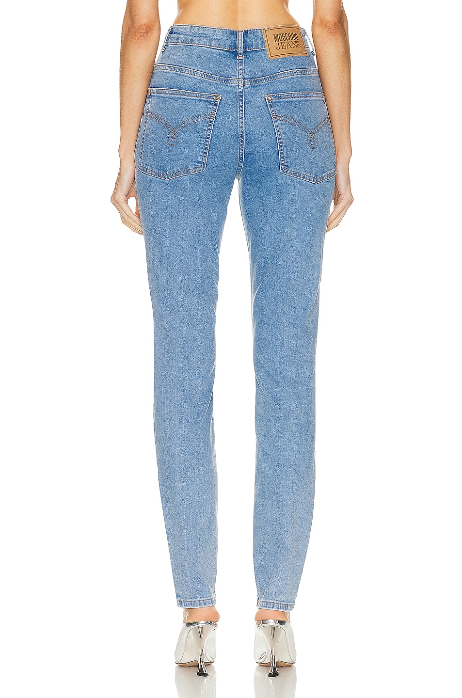 Moschino Jeans High Waisted Jean in Fantasy Print Blue | FWRD