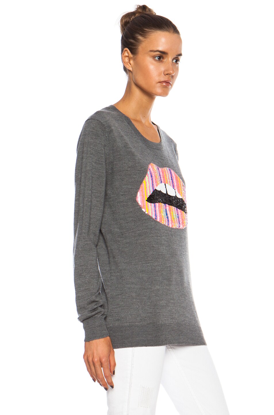 Markus Lupfer Jolly Stripe Lara Lip Sequin Merino Wool Jumper in Medium ...