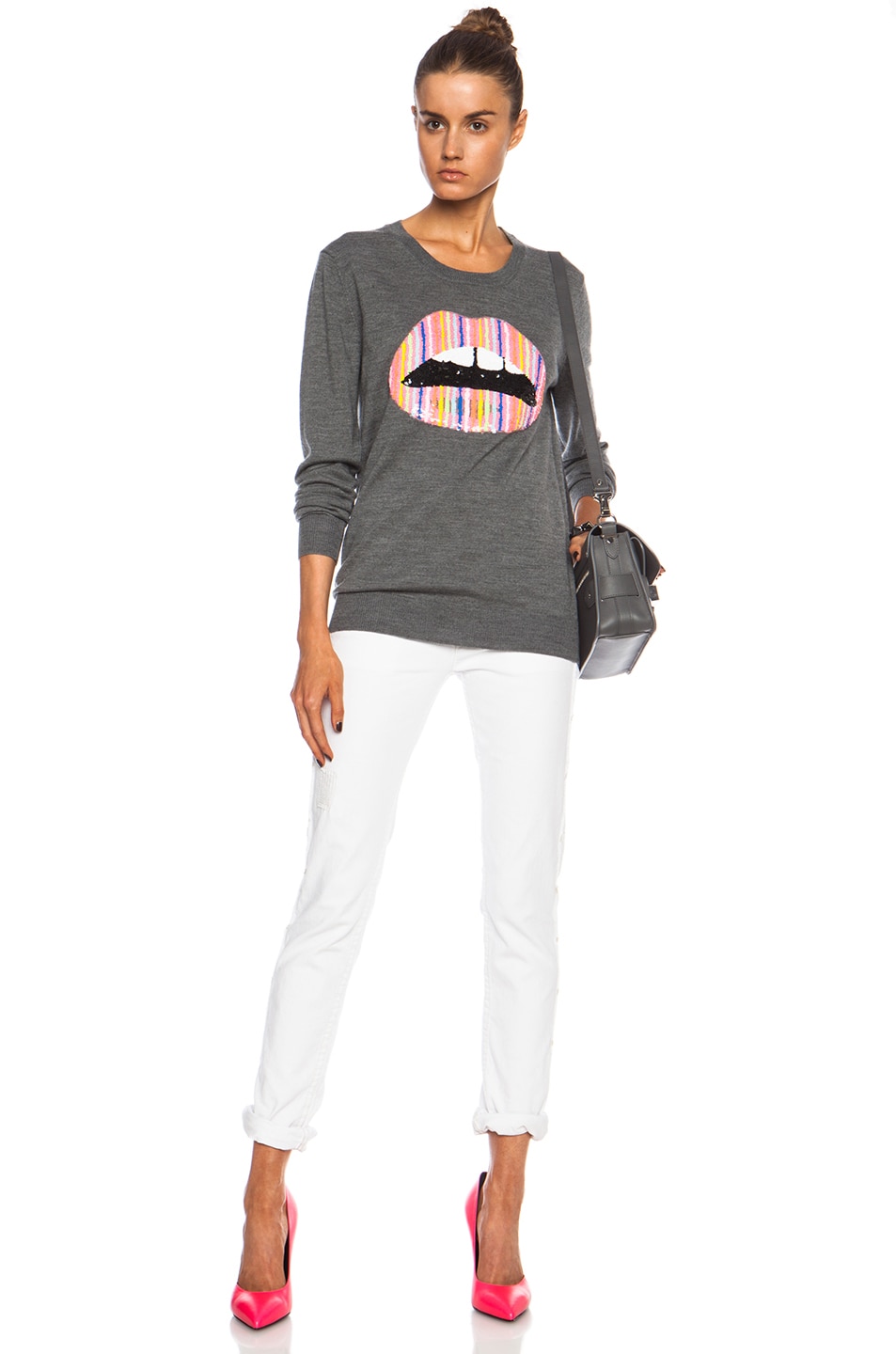 Markus Lupfer Jolly Stripe Lara Lip Sequin Merino Wool Jumper in Medium ...