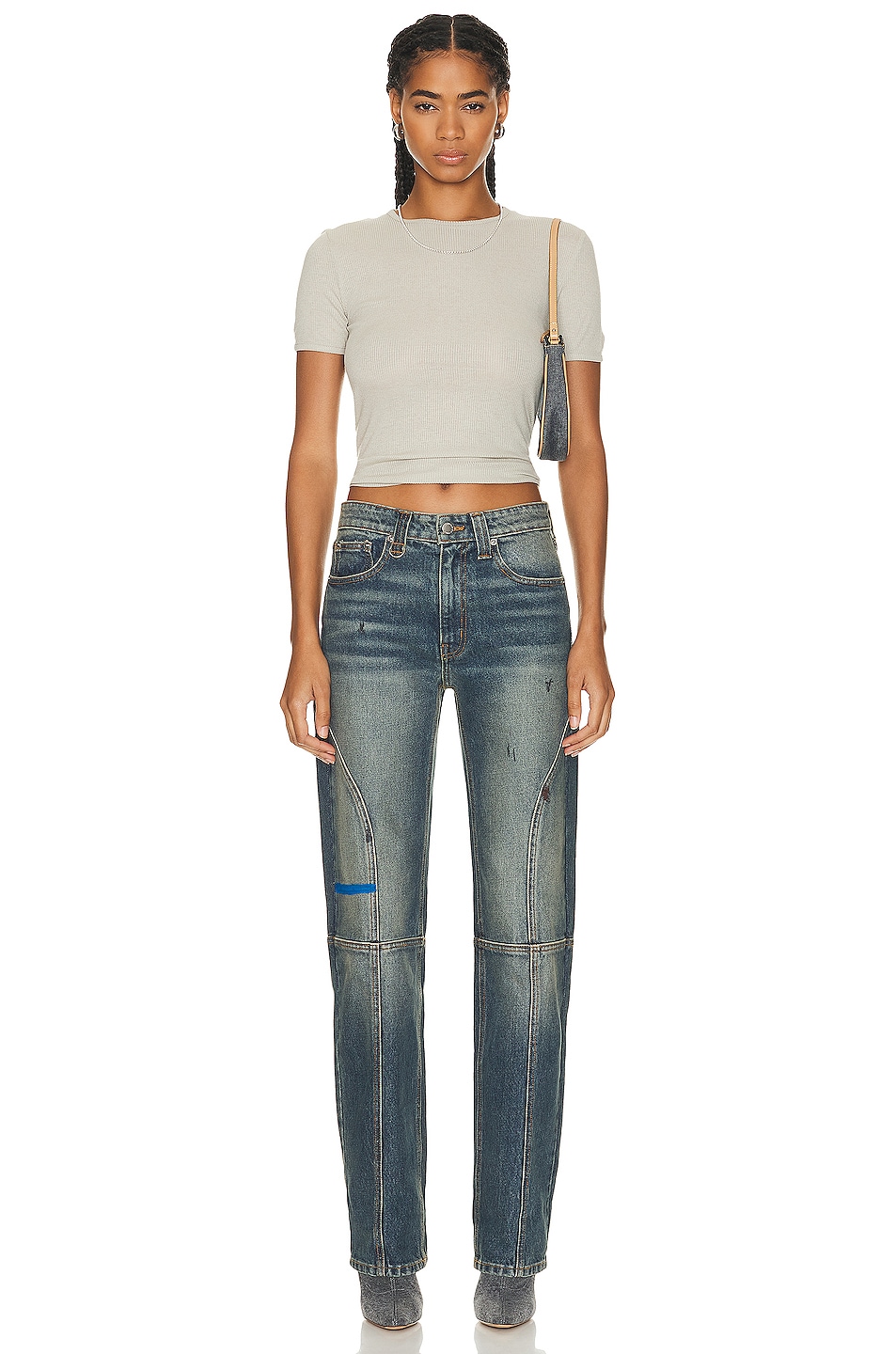 Mimchik Unisex Denim Maria Jean in Og Wash | FWRD