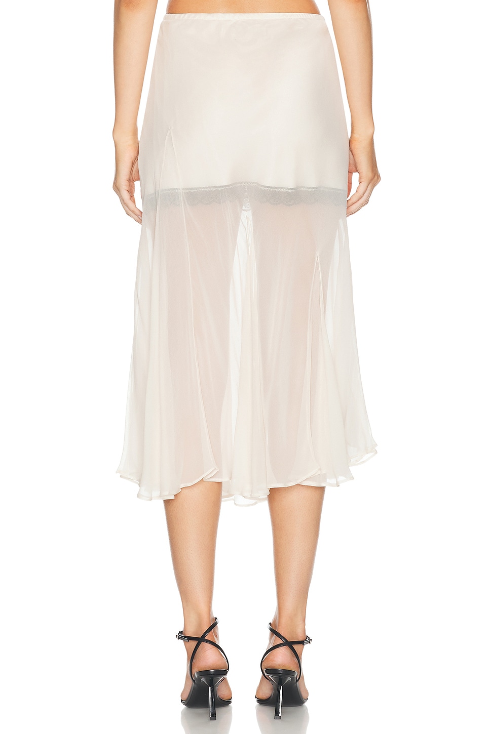 Mimchik Sheer Gusset Skirt in Cream | FWRD
