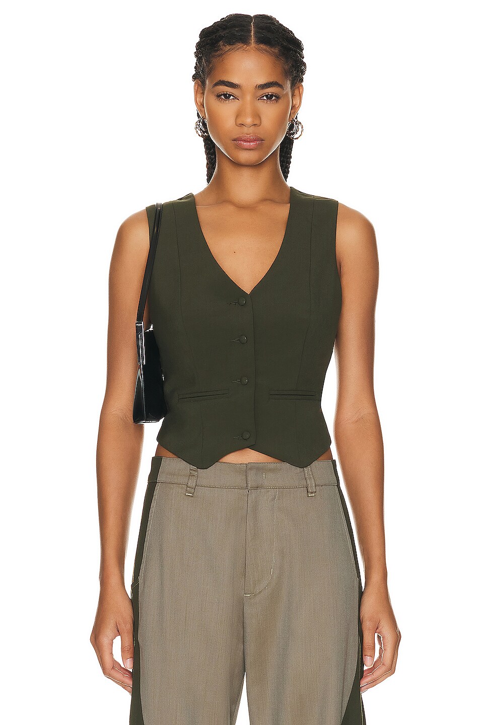 Mimchik Backless Vest in Olive | FWRD