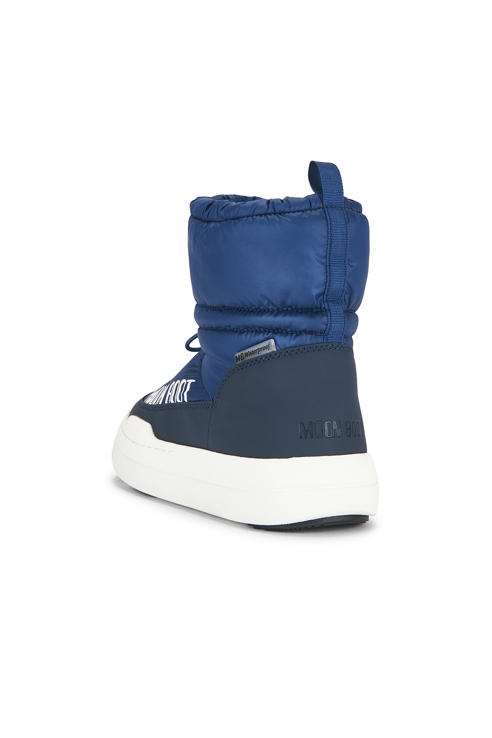 MOON BOOT Kids Junior Park Tube Mid Waterproof Boot in Blue & Navy | FWRD