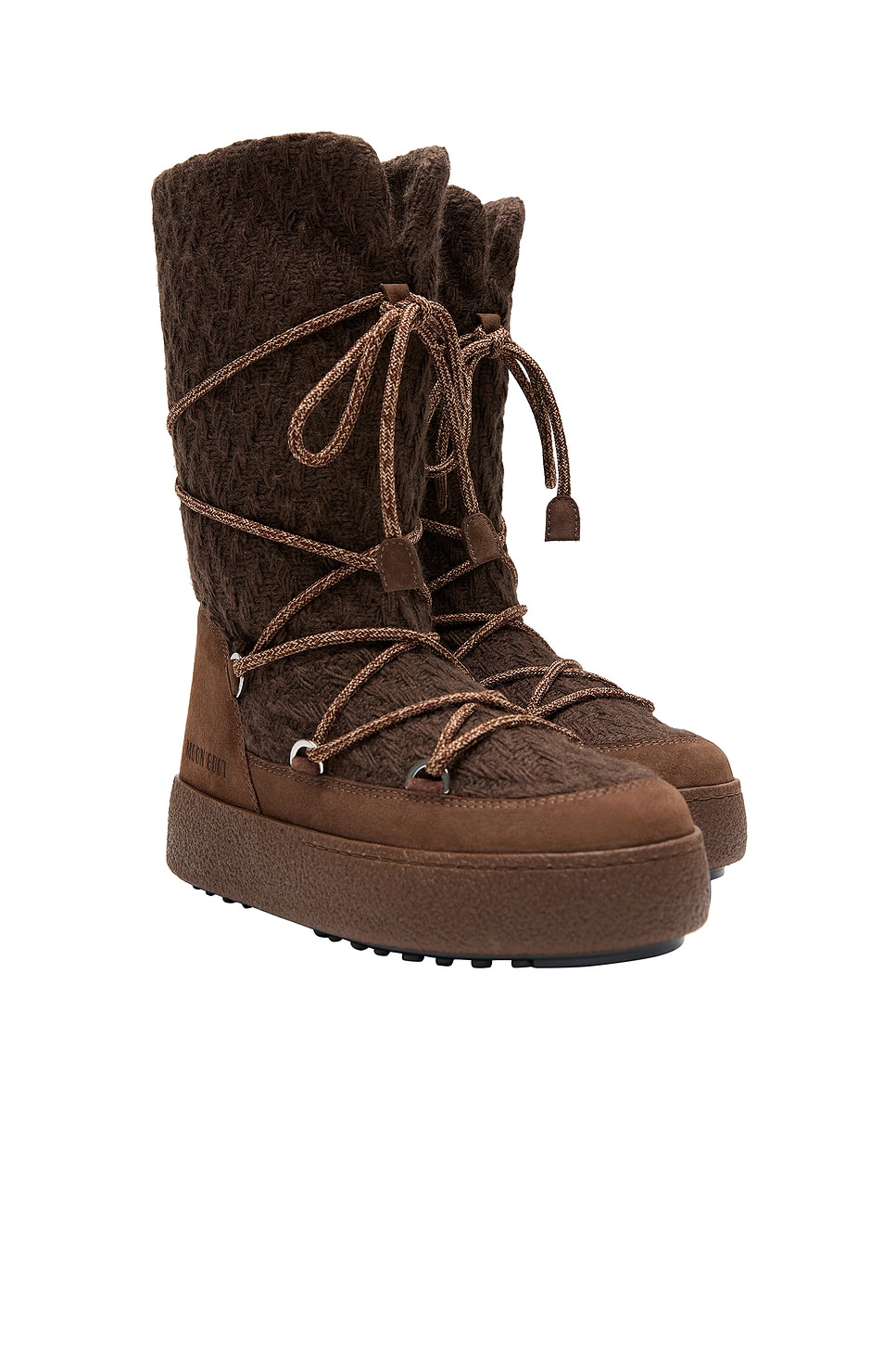 MOON BOOT X Guest in Residence Ltrack Knit Boot in Cocoa | FWRD