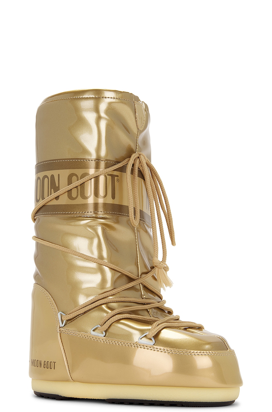 MOON BOOT Icon Vinile Met Boot in Gold | FWRD