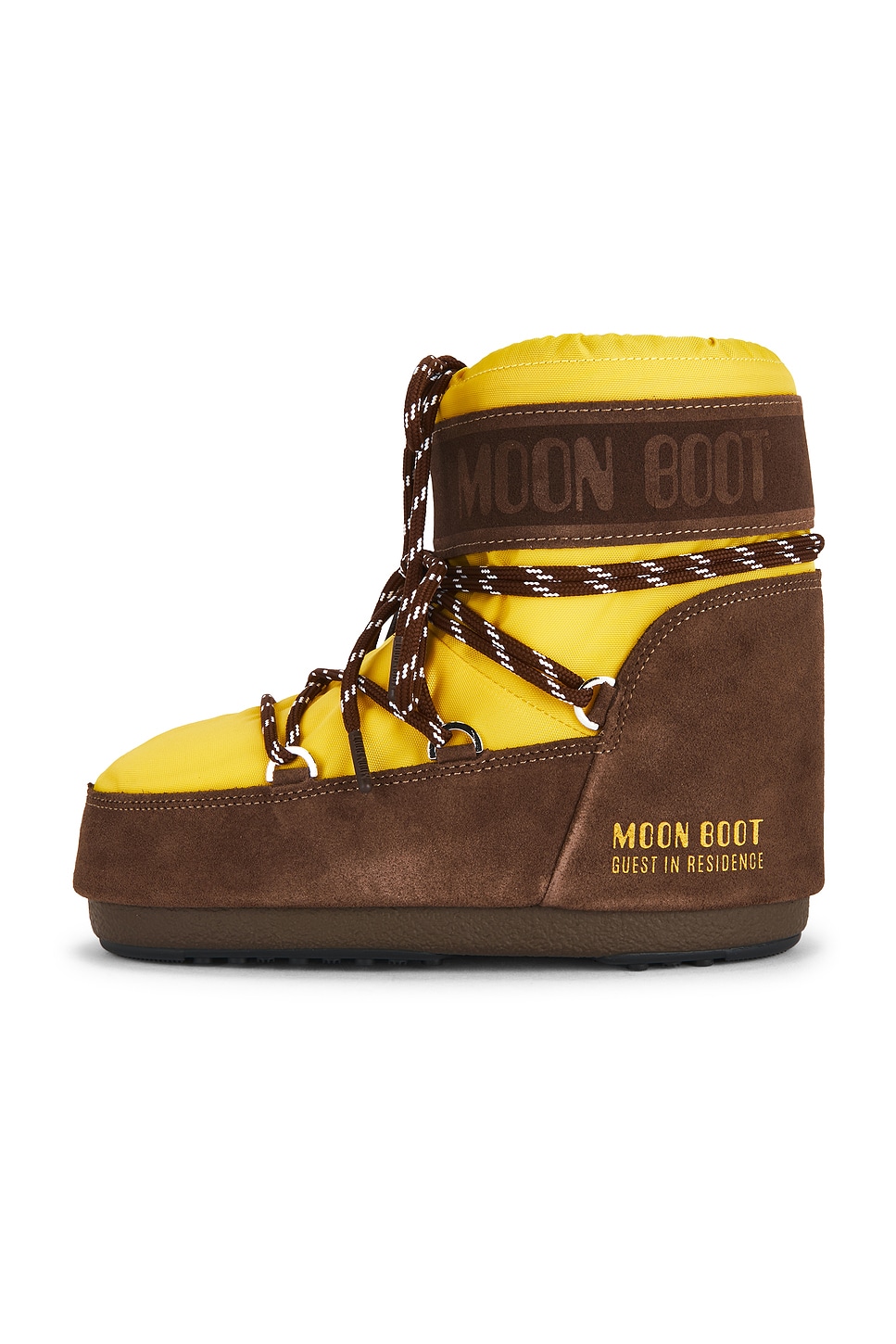 MOON BOOT X Guest in Residence Icon Low Nylon Boot in Sunflower & Cocoa ...