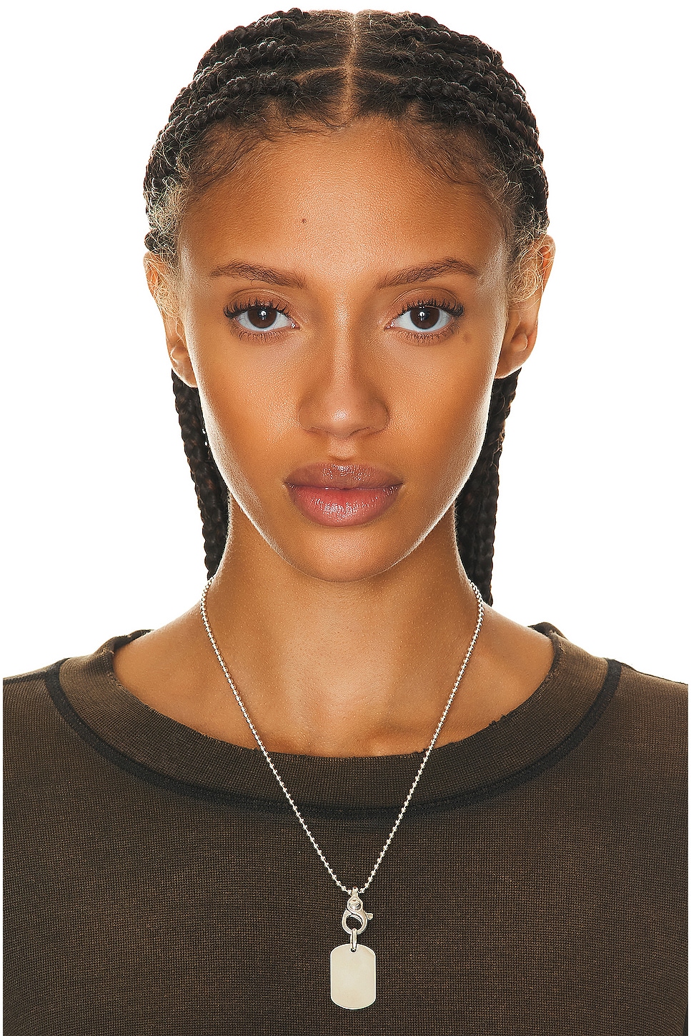 Martine Ali Jax Tag Drop Chain in Silver | FWRD