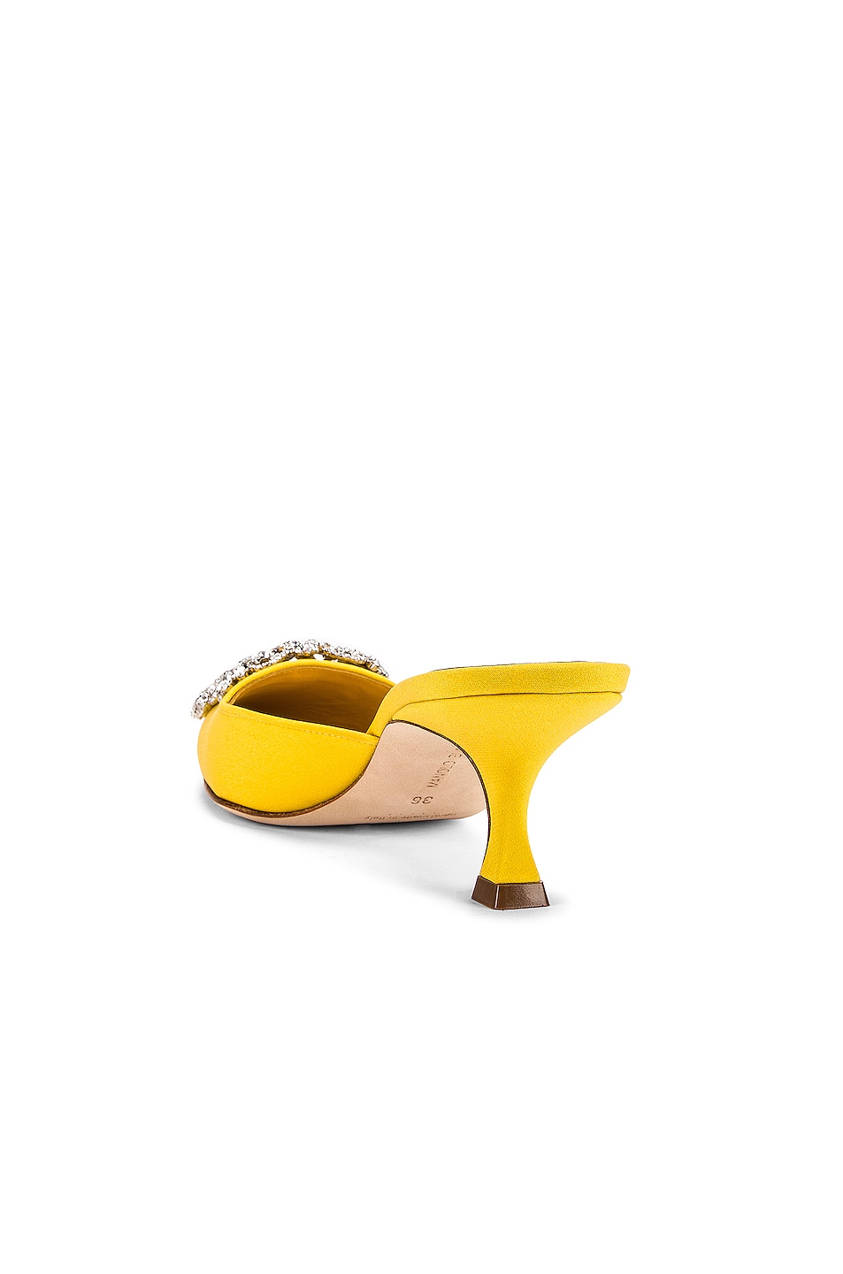 Manolo Blahnik Maysale 50 Jewel Mule in Yellow | FWRD
