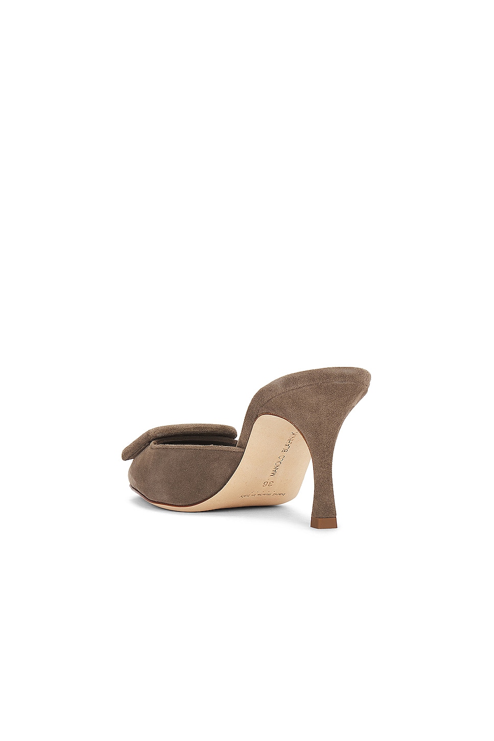 Manolo Blahnik Maysale 70 Mule in Light Brown | FWRD