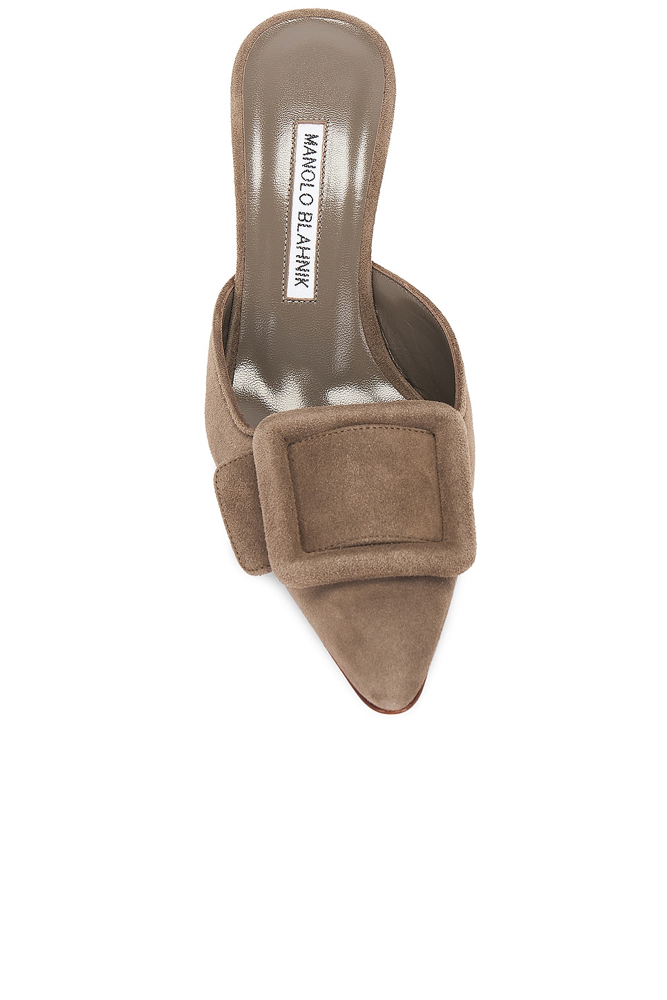 Manolo Blahnik Maysale 70 Mule in Light Brown | FWRD