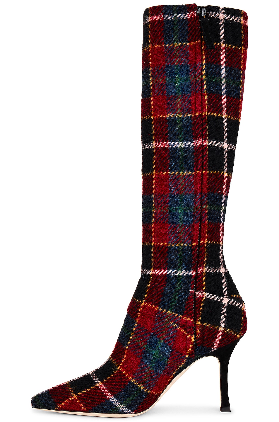 Manolo Blahnik Wool Bayhi 90 Boot in Plaid | FWRD