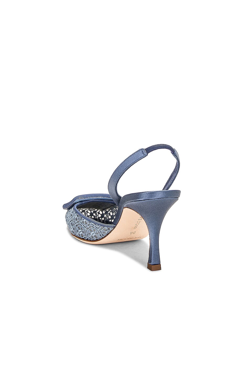 Manolo Blahnik Maysli 70 Lace Pump in Light Blue | FWRD