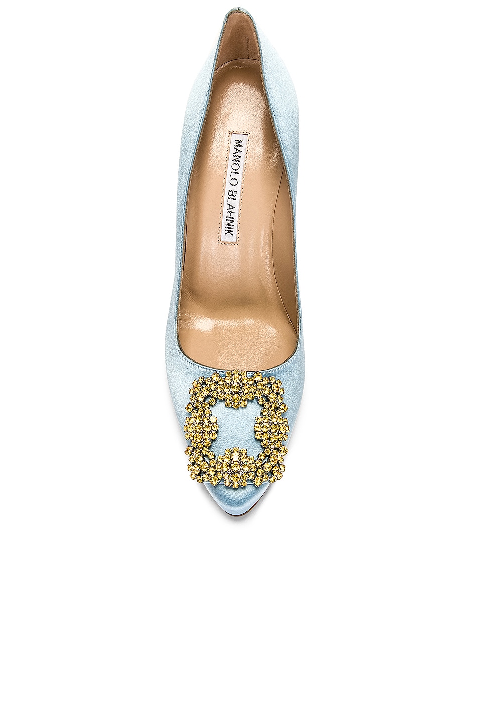 Manolo Blahnik Hangisi 105 Satin Pump in Light Blue | FWRD