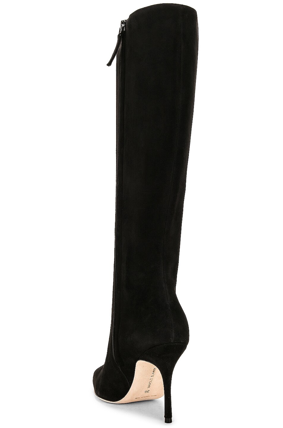Manolo Blahnik Oculara 90 Suede Boot in Black | FWRD